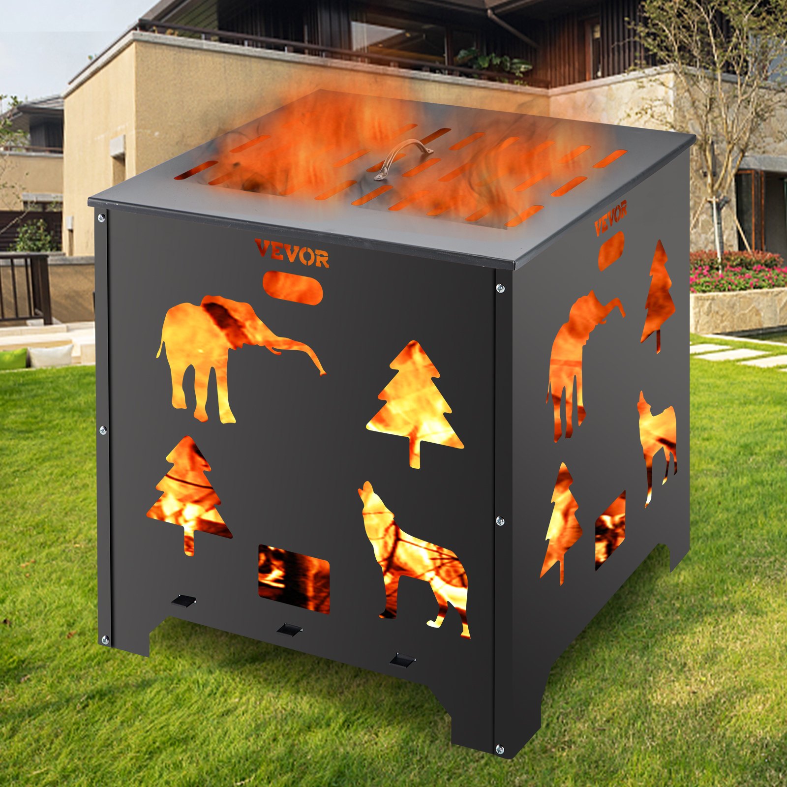 VEVOR Burn Barrel, 22x22x22 inch Burn Cage, Carbon Steel Cage ...