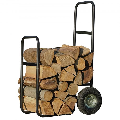 VEVOR Firewood Cart, 220 lbs Weight Capacity, Wood Carrier with Wheels ...