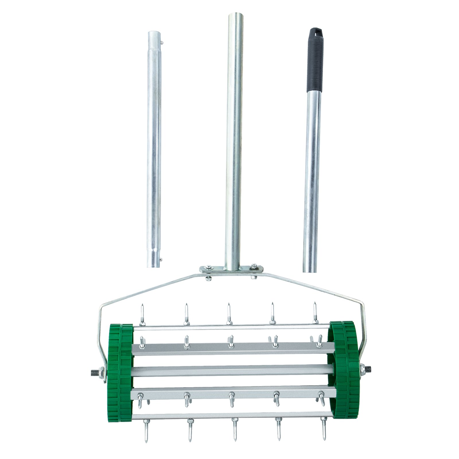 Vevor Rolling Lawn Aerator Push Aerator 18" Spike Aerator Roller Garden ...