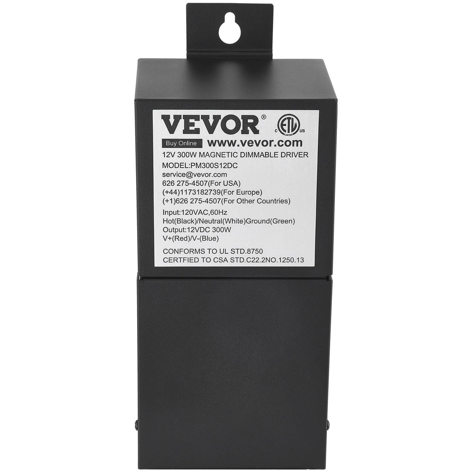 VEVOR Dimmable LED Driver, 12V 300W Magnetic Power Supply, 120V AC ...