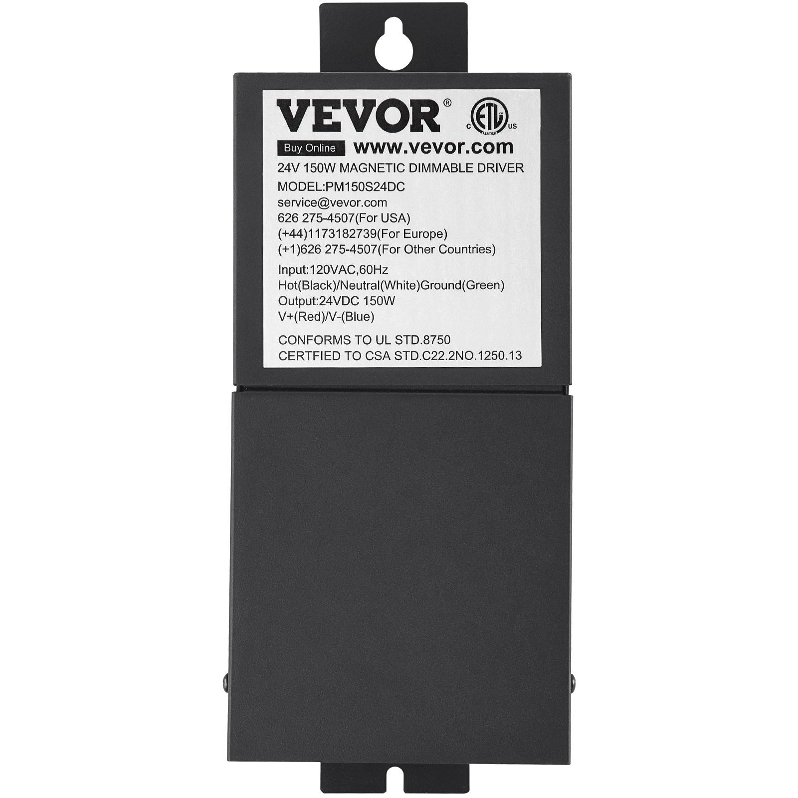VEVOR Dimmable LED Driver, 24V 150W Magnetic Power Supply, 120V AC ...