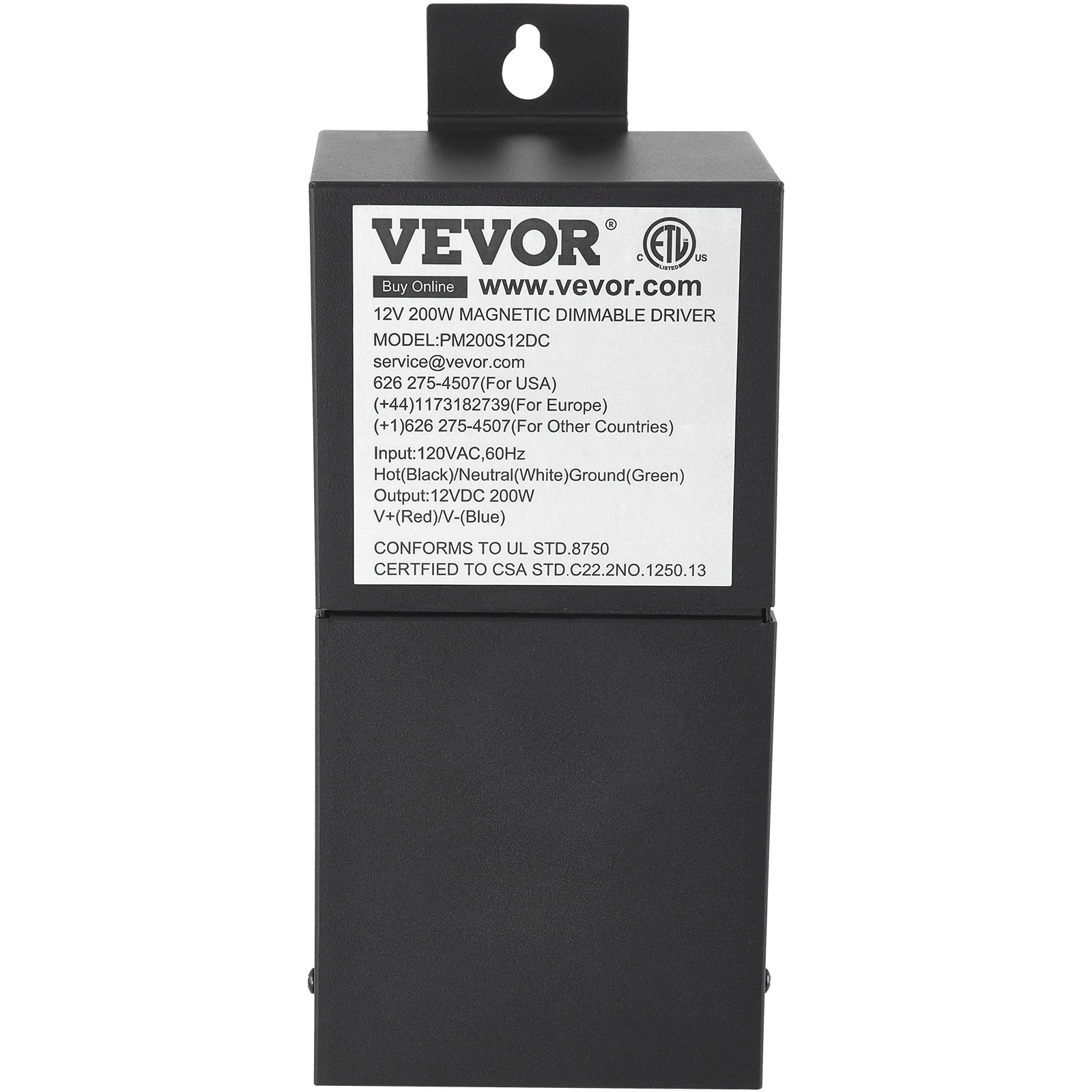 VEVOR Dimmable LED Driver, 12V 200W Magnetic Power Supply, 120V AC ...