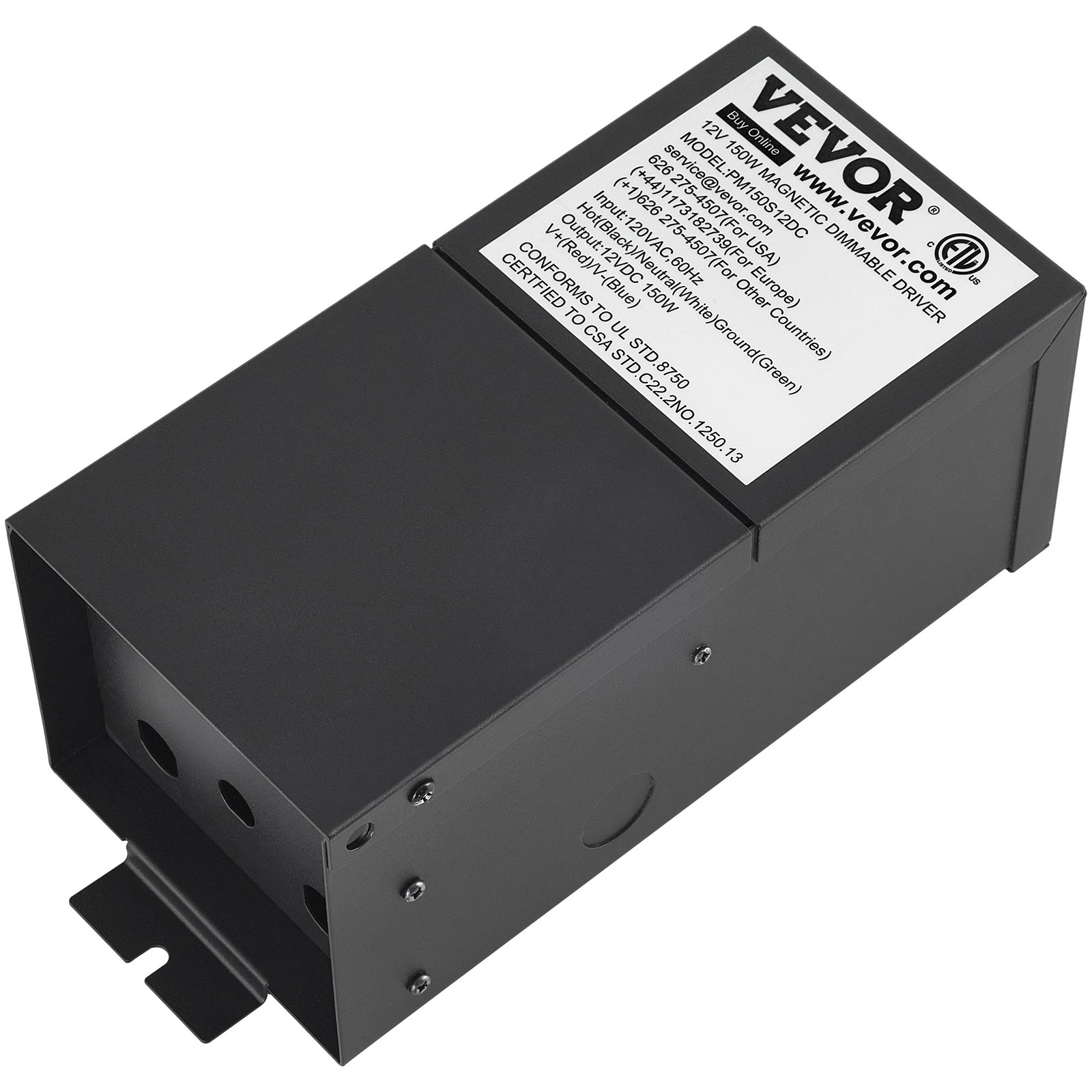 VEVOR Dimmable LED Driver, 12V 150W Magnetic Power Supply, 120V AC ...
