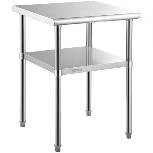 VEVOR Stainless Steel Prep Table, 24 x 24 x 36 Inch, 600lbs Load ...