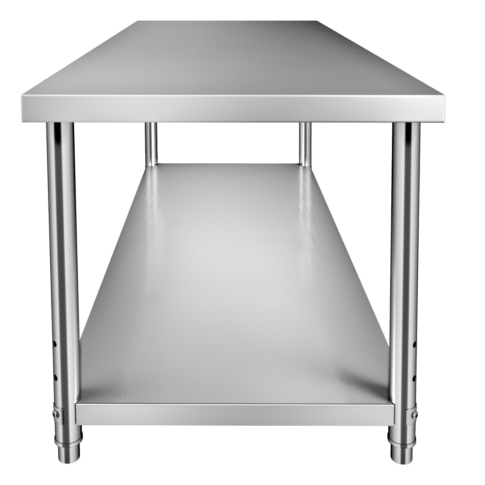 VEVOR Stainless Steel Prep Table, 72 x 30 x 34 Inch, 550lbs Load ...