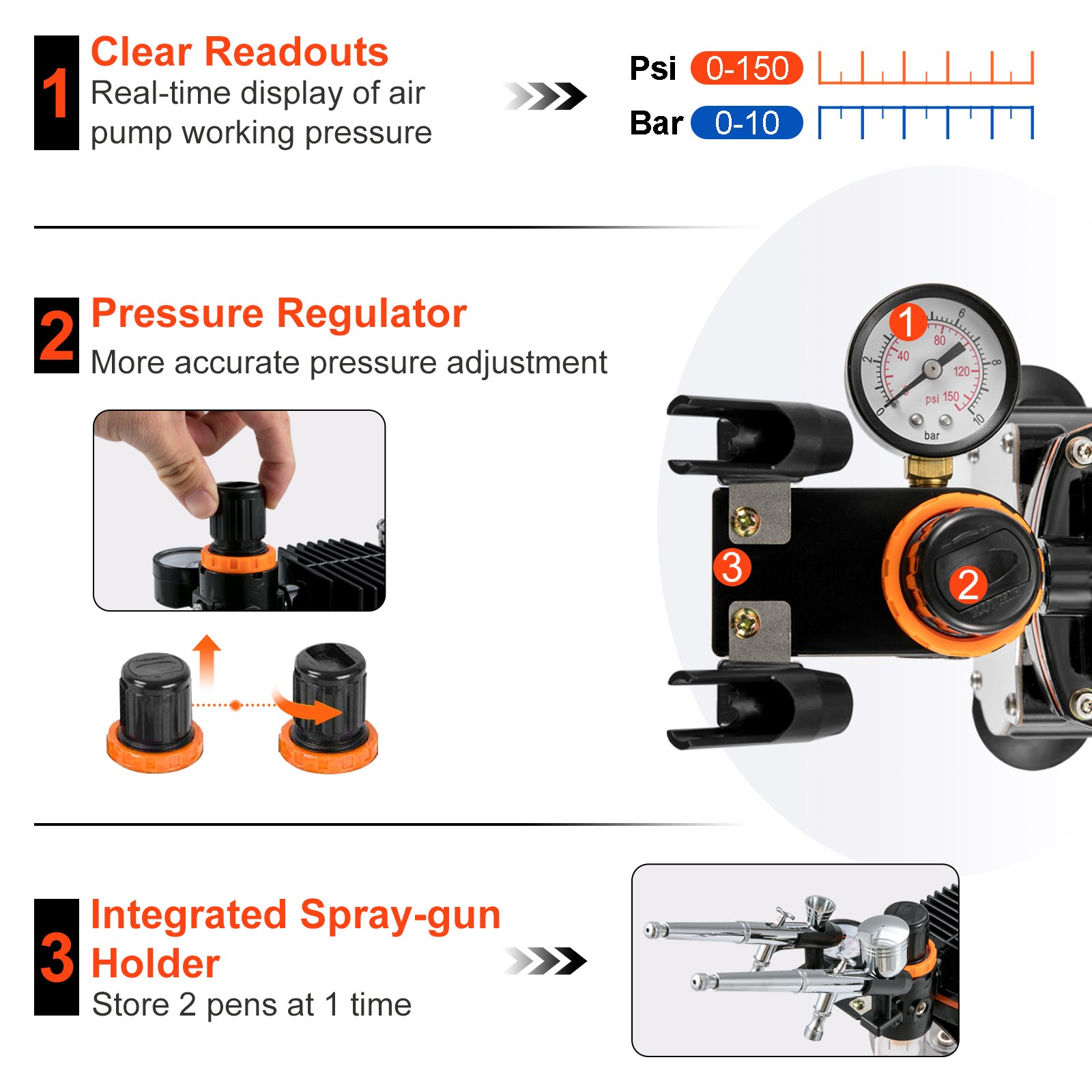 VEVOR Airbrush Kit, Professional Airbrush Set with Compressor ...