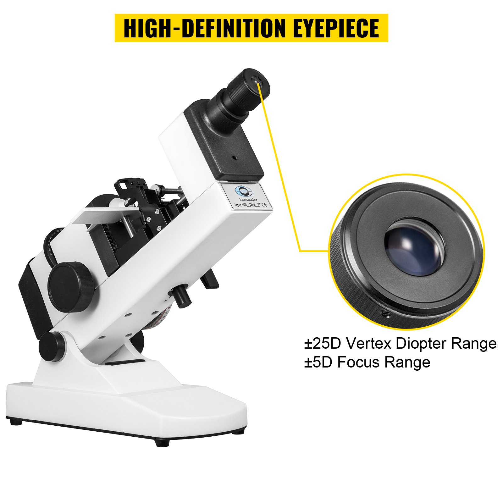 VEVOR Manual Lensometer Optical, NJC-4 Lensmeter Manual, ±25D Vertex ...