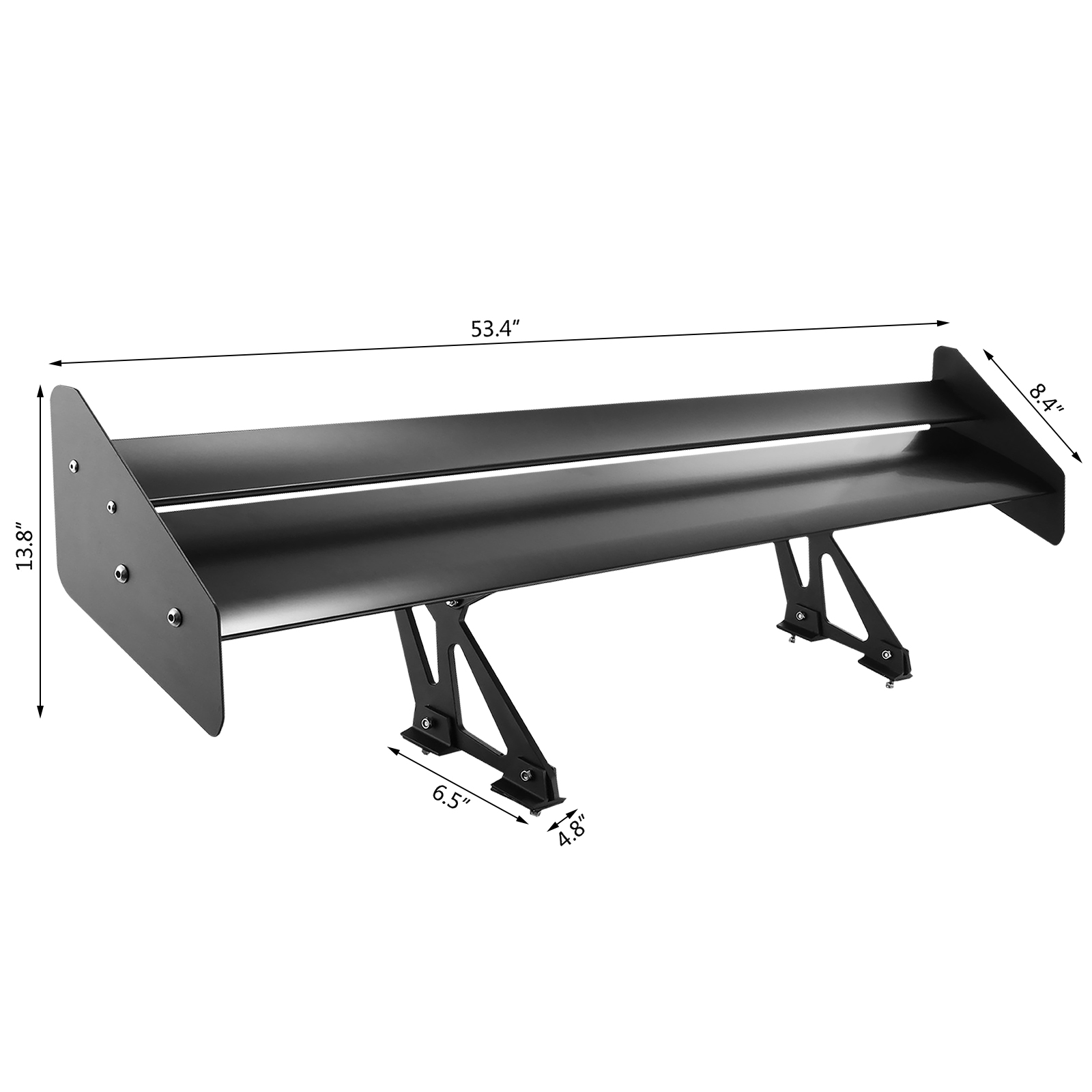 Universal Aluminum 52" GT Wing Trunk Black Spoiler Double Deck Set ...