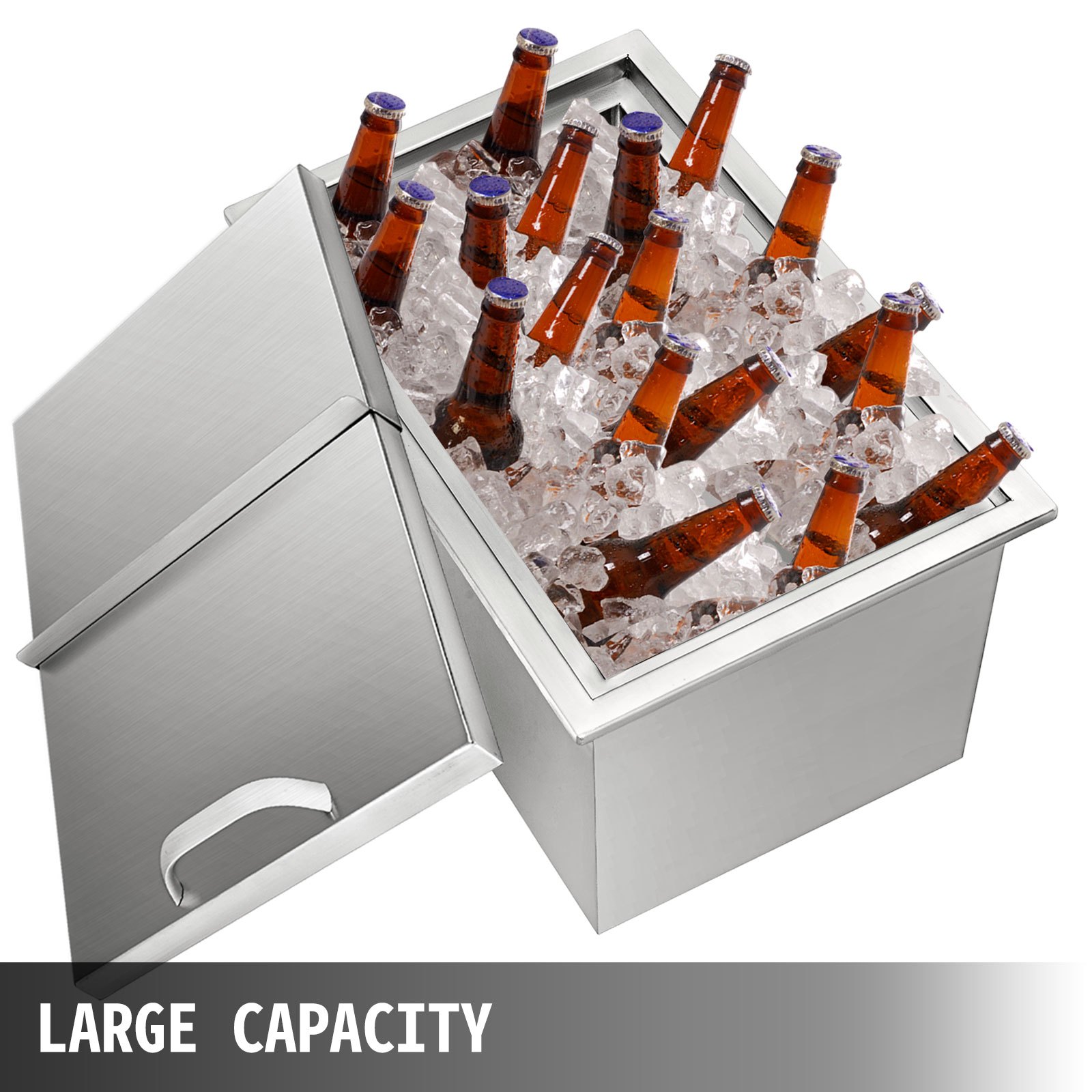 VEVOR Drop in Ice Chest 18L x 12W x 14.5H Inch Stainless Steel Ice ...
