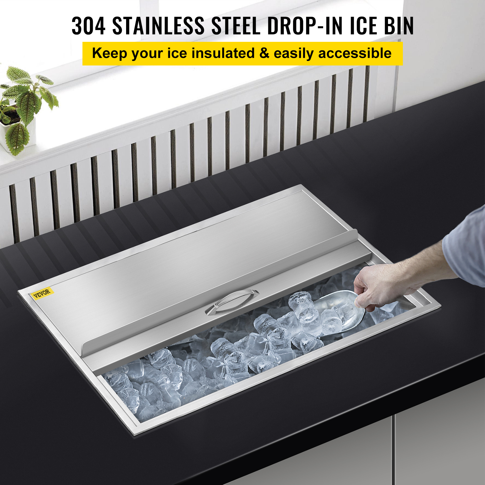 Drop In Ice Chest Bin 36”x18” Wine Chiller Cooler Home Kitchen With ...