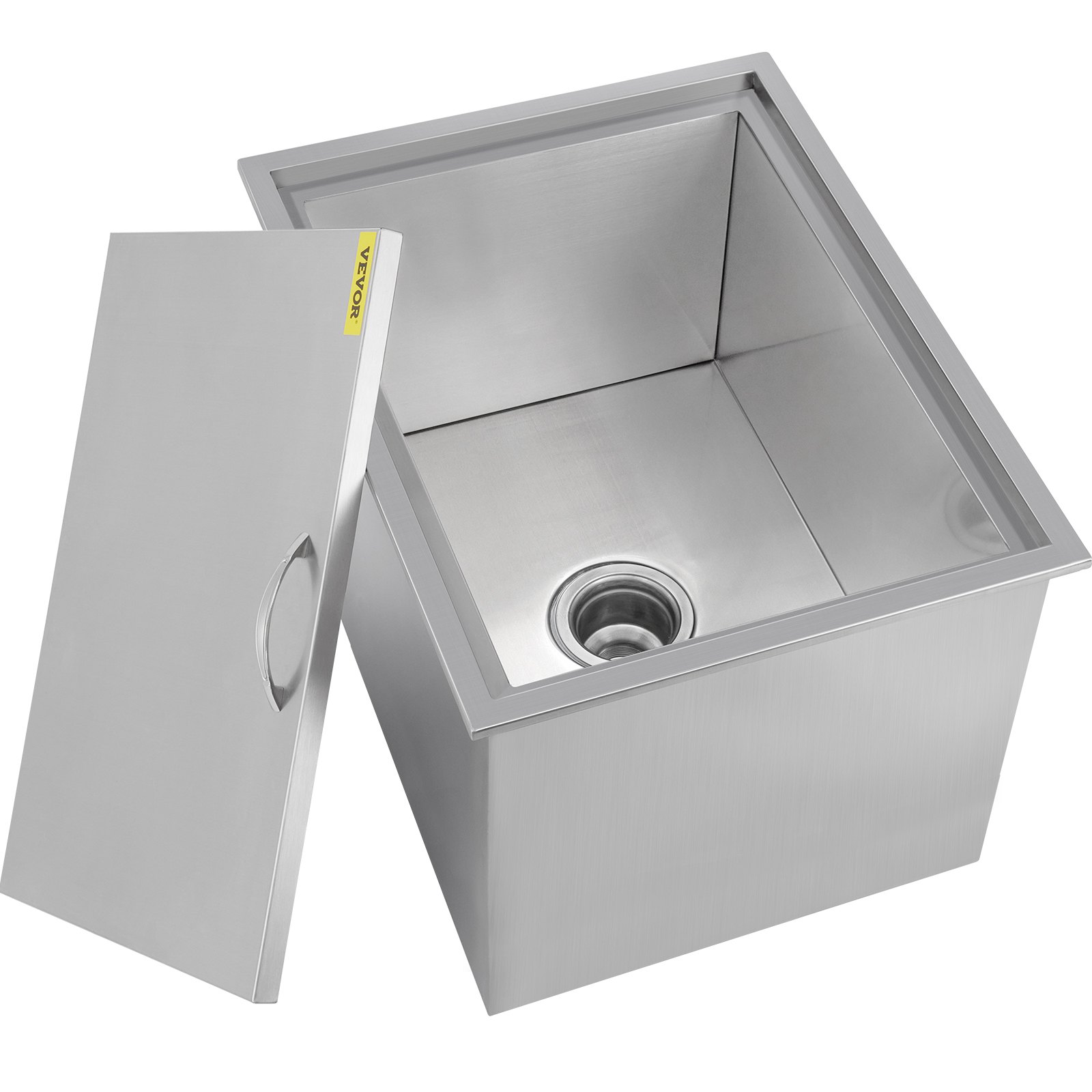 Drop In Stainless Steel Ice Chest Bin W/ Lid & Drain | VEVOR US