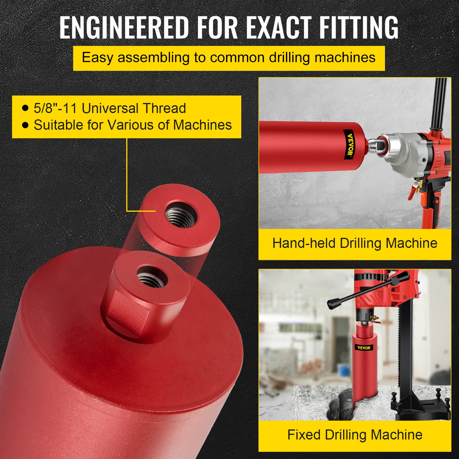 VEVOR Diamond Core Drill, 5"/127mm Diameter Core Drill Bit, 14"/355mm ...