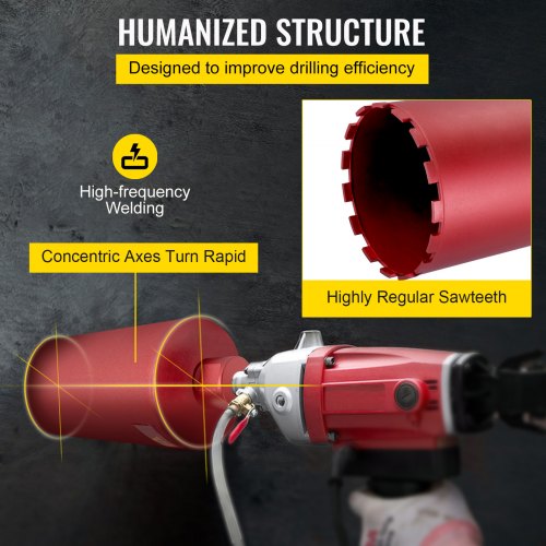 VEVOR Diamond Core Drill, 8"/203mm Diameter Core Drill Bit, 14"/355mm ...