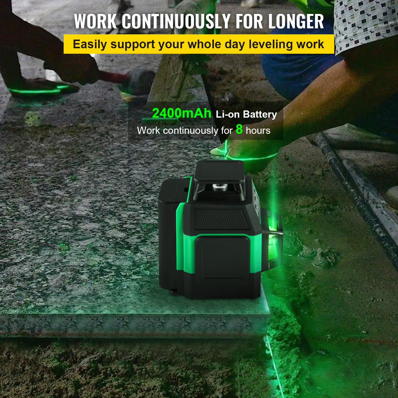 VEVOR VEVOR 8 Lines Green Laser Level Self Leveling 2x360° Cross Line w ...