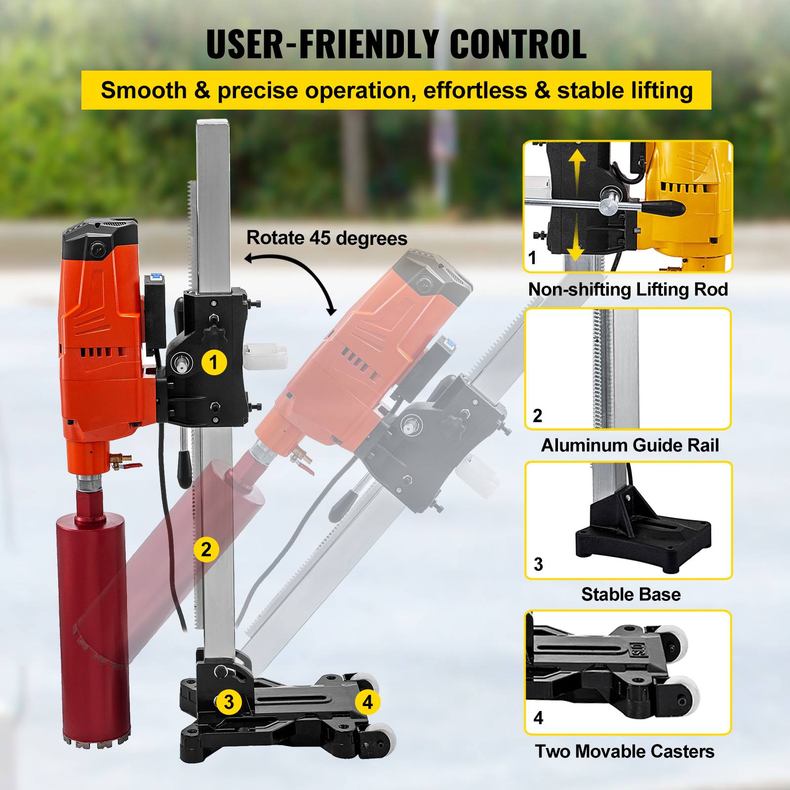 VEVOR 12Inch/305MM Core Drill Machine,4800W Core Drill Rig,Powerful ...