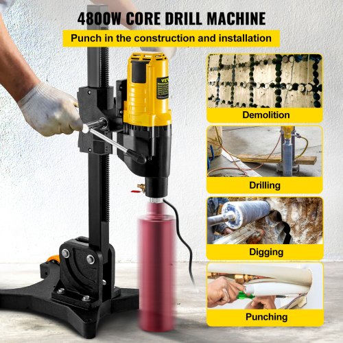 VEVOR Core Drill Machine 305 MM 12 Inch Core Drill Rig Powerful Rugged ...