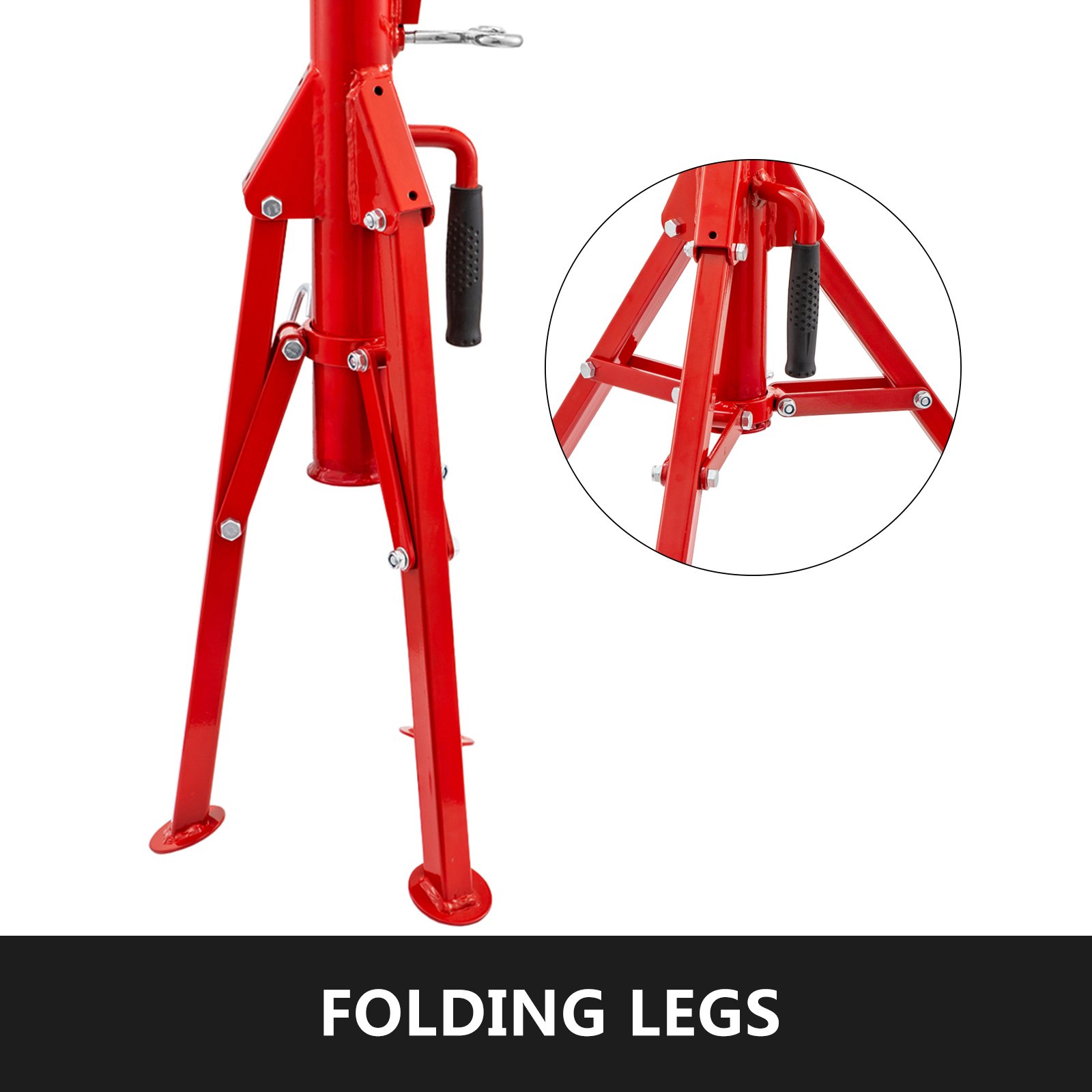 VEVOR Pipe Jack Stand with 2-Ball Transfer V-Head and Folding Legs ...