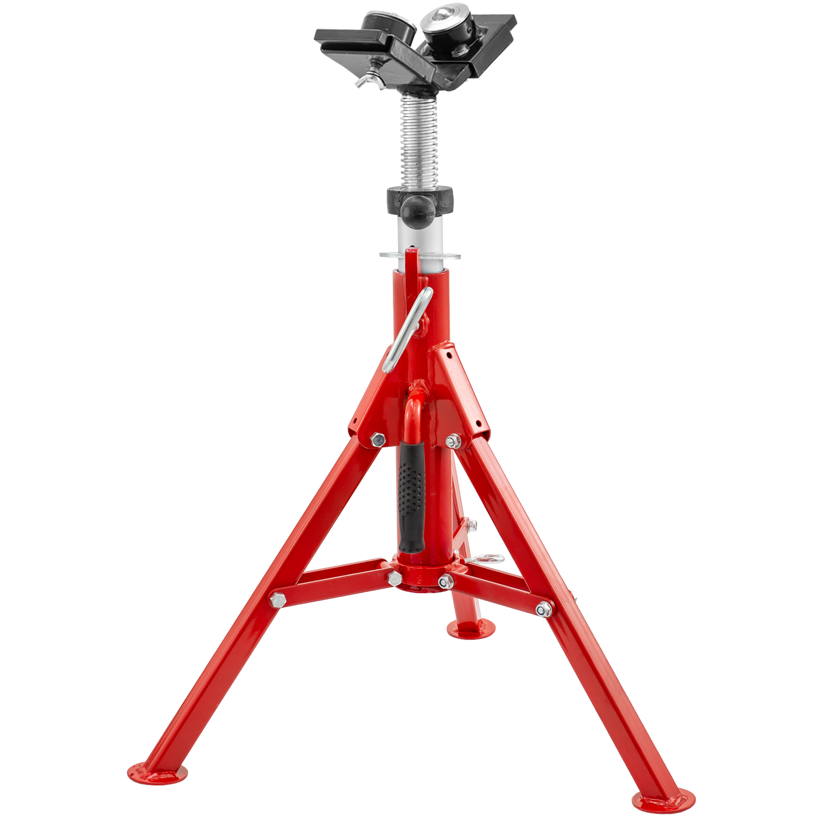 Pipe Jack Stand With 2-Ball Transfer V-Head and Folding Legs 1300LB ...