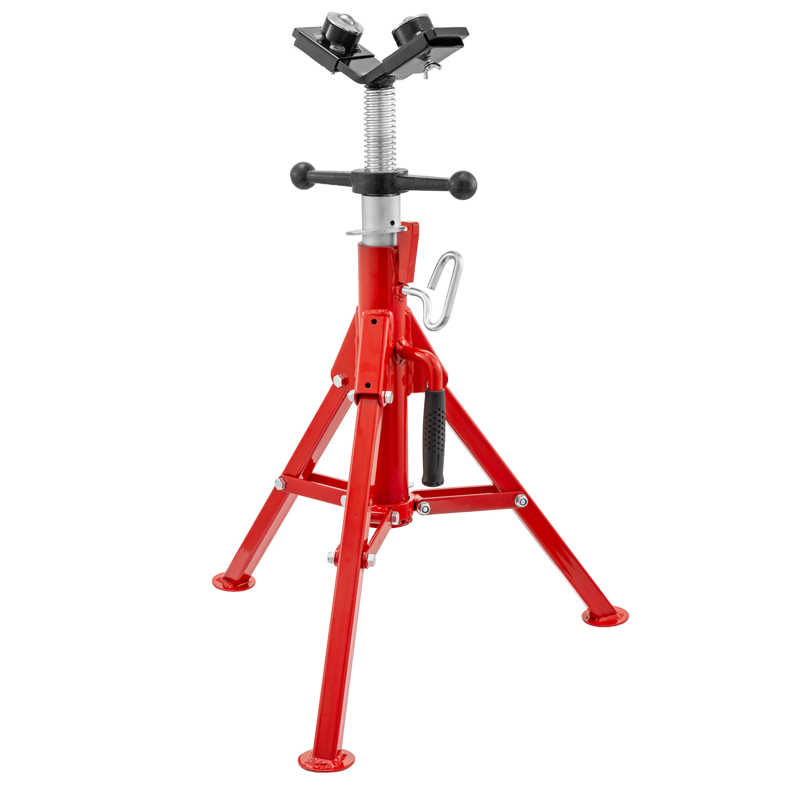 Pipe Jack Stand With 2-Ball Transfer V-Head and Folding Legs 1300LB ...