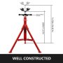 VEVOR Pipe Jack Stand with 2-Ball Transfer V-Head 6mm Thickness and ...