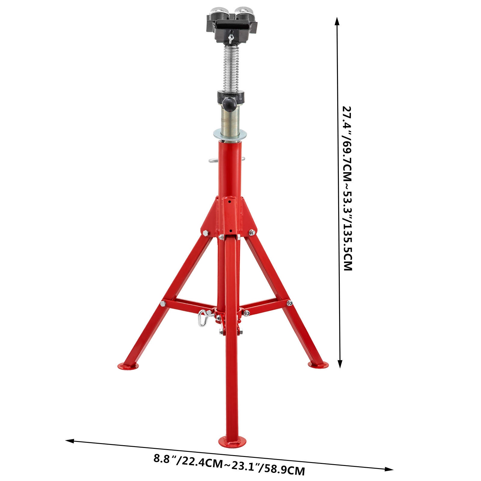 Pipe Stand Fold-a-jack 4-ball Transfer Head, 12" Pipe Capacity, 28"-52 ...