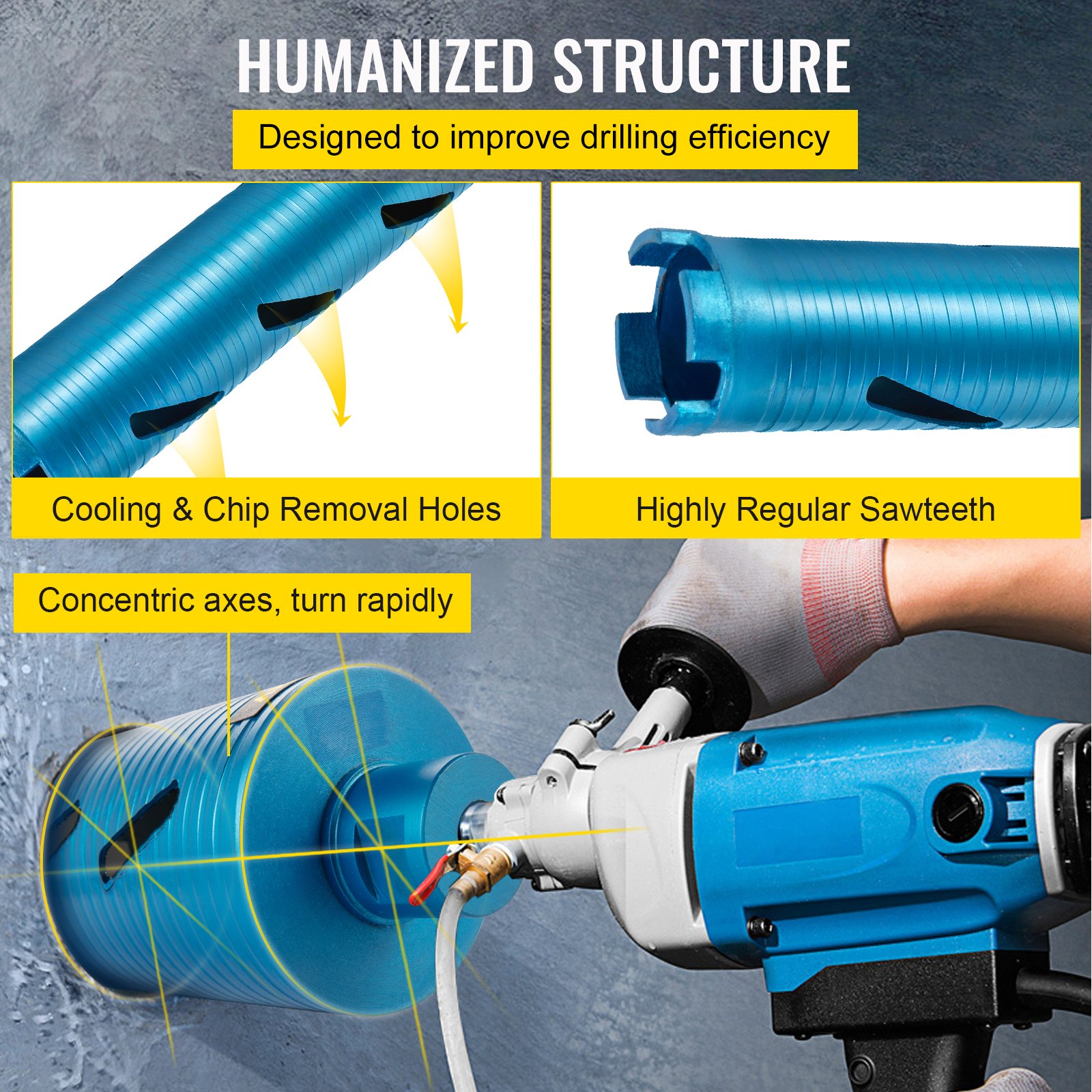 VEVOR Core Drill Diamond Dry Coring Bit 2" with Pilot Bit for Hard ...