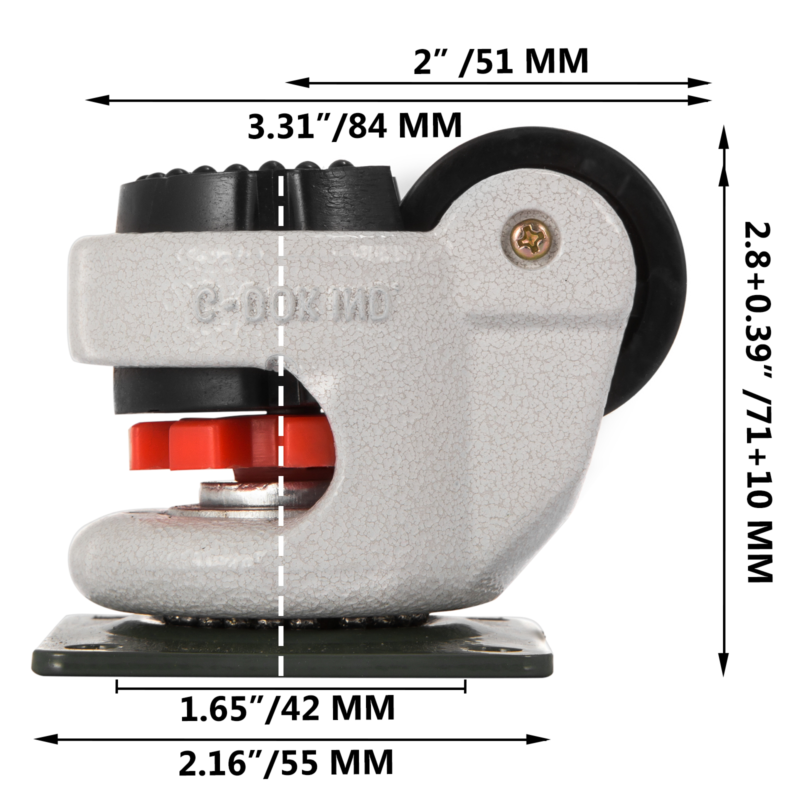 Leveling Casters 100kg/220lbs Set Of 4 Nylon Wheel Carbon Steel Anti ...