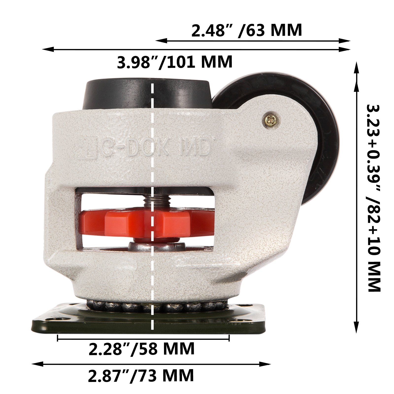 VEVOR Heavy Duty Leveling Casters, Leveling Casters Stem, Set of 4, 2 ...