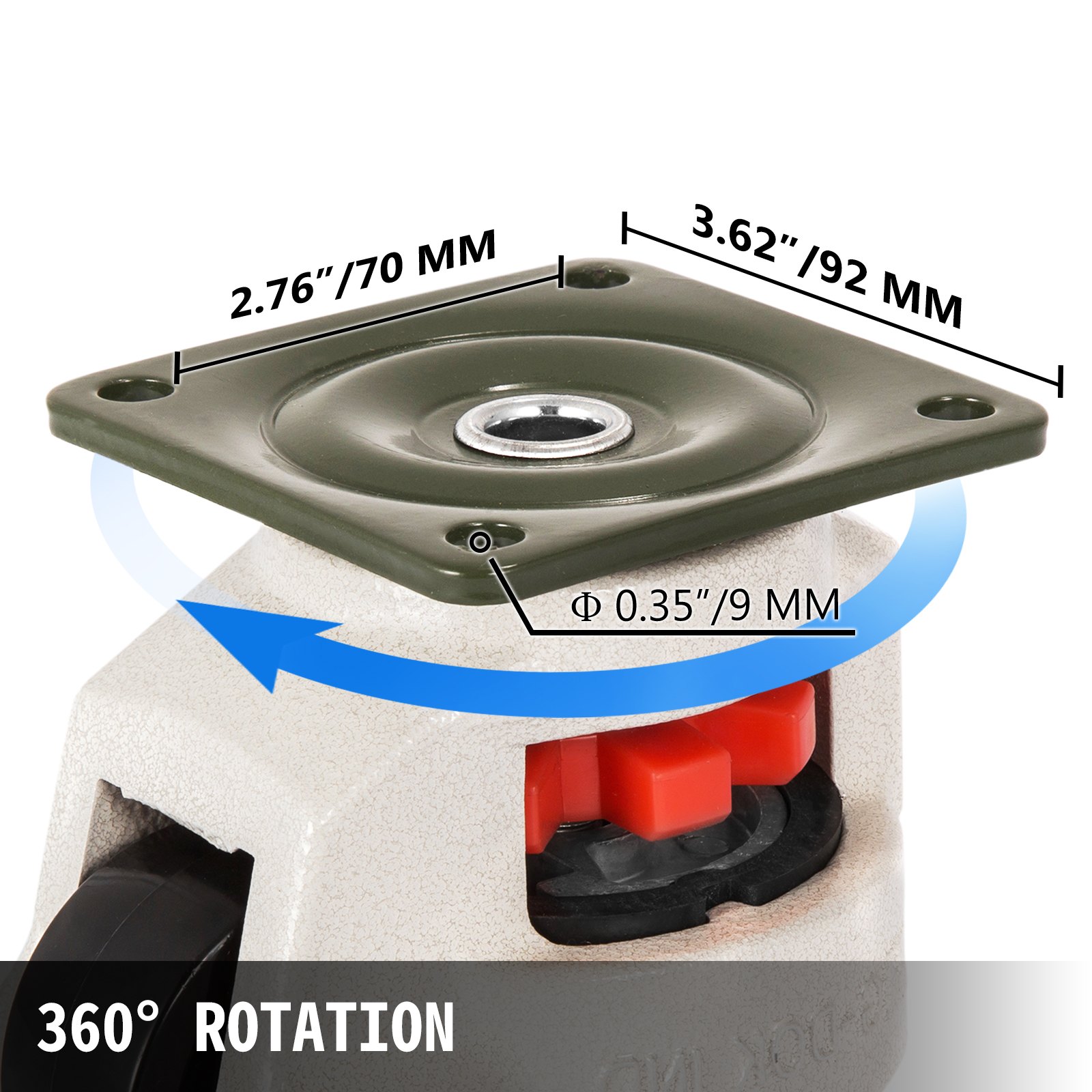 VEVOR Heavy Duty Leveling Casters, Leveling Casters Stem, Set of 4, 2.5 ...