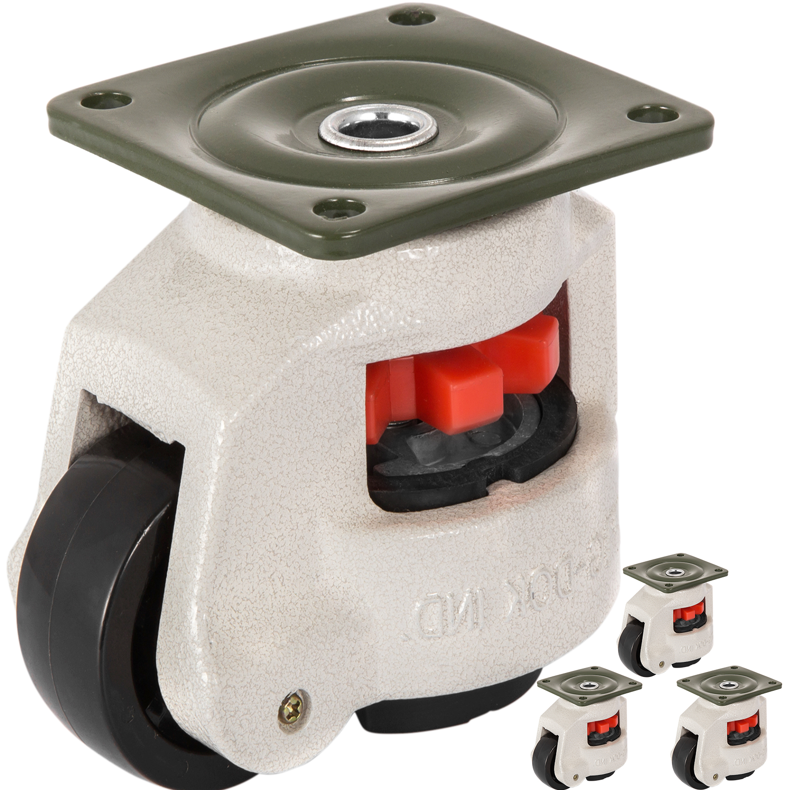 GD-80F Nylon Wheel and NBR Pad Set of 4 Leveling Casters | VEVOR US