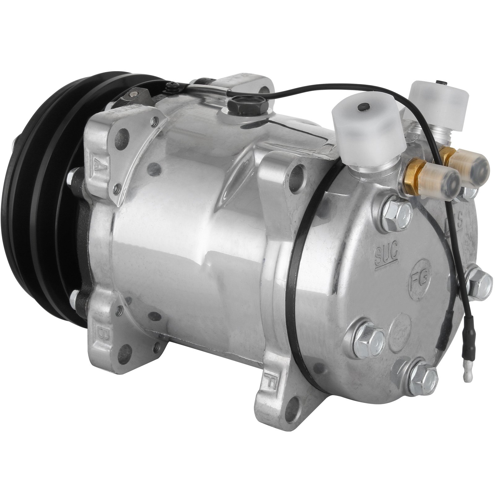 SD508 Sanden Style AC Compressor V-Belt 2 Groove Pulley 3/4" 7/8" A/C ...