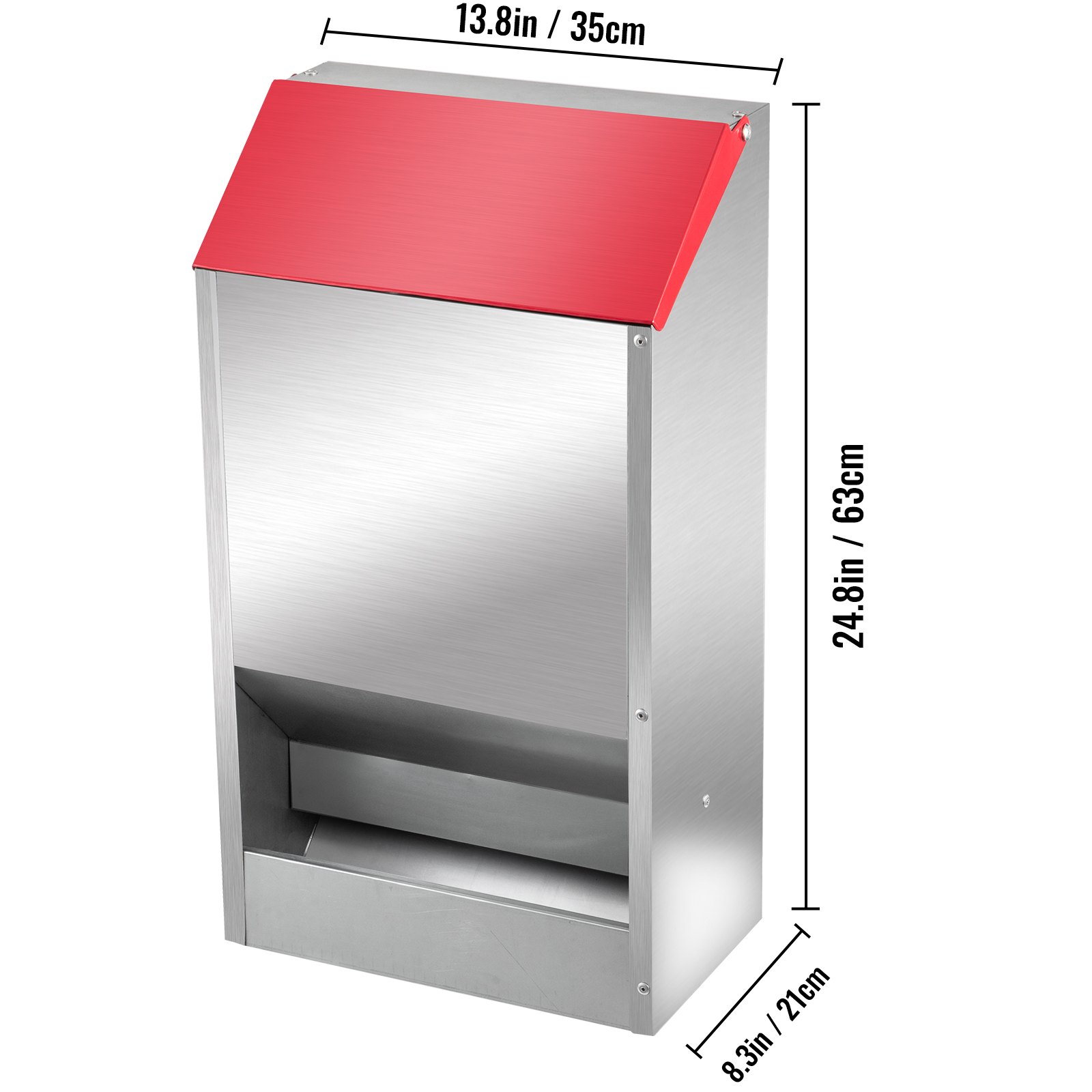 VEVOR Galvanized Poultry Feeder Holds 50lbs of Feed Chicken Feeders No ...