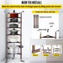 VEVOR 6-Tier Cookware Stand, Carbon Steel Multi-Layer Pot Rack, 61-inch ...