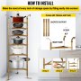 VEVOR 6-Tier Cookware Stand, Carbon Steel Multi-Layer Pot Rack, 61-inch ...