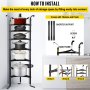 VEVOR 6-Tier Cookware Stand, Carbon Steel Multi-Layer Pot Rack, 61.2 ...