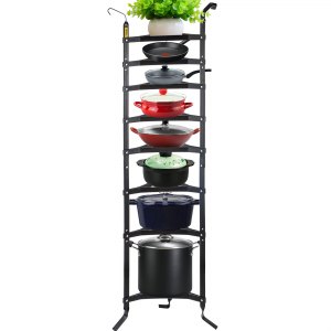 VEVOR 8-Tier Cookware Stand, 68-inch Multi-Layer Pot Rack, Carbon Steel ...