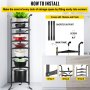 VEVOR 8-Tier Cookware Stand, 68-inch Multi-Layer Pot Rack, Carbon Steel ...