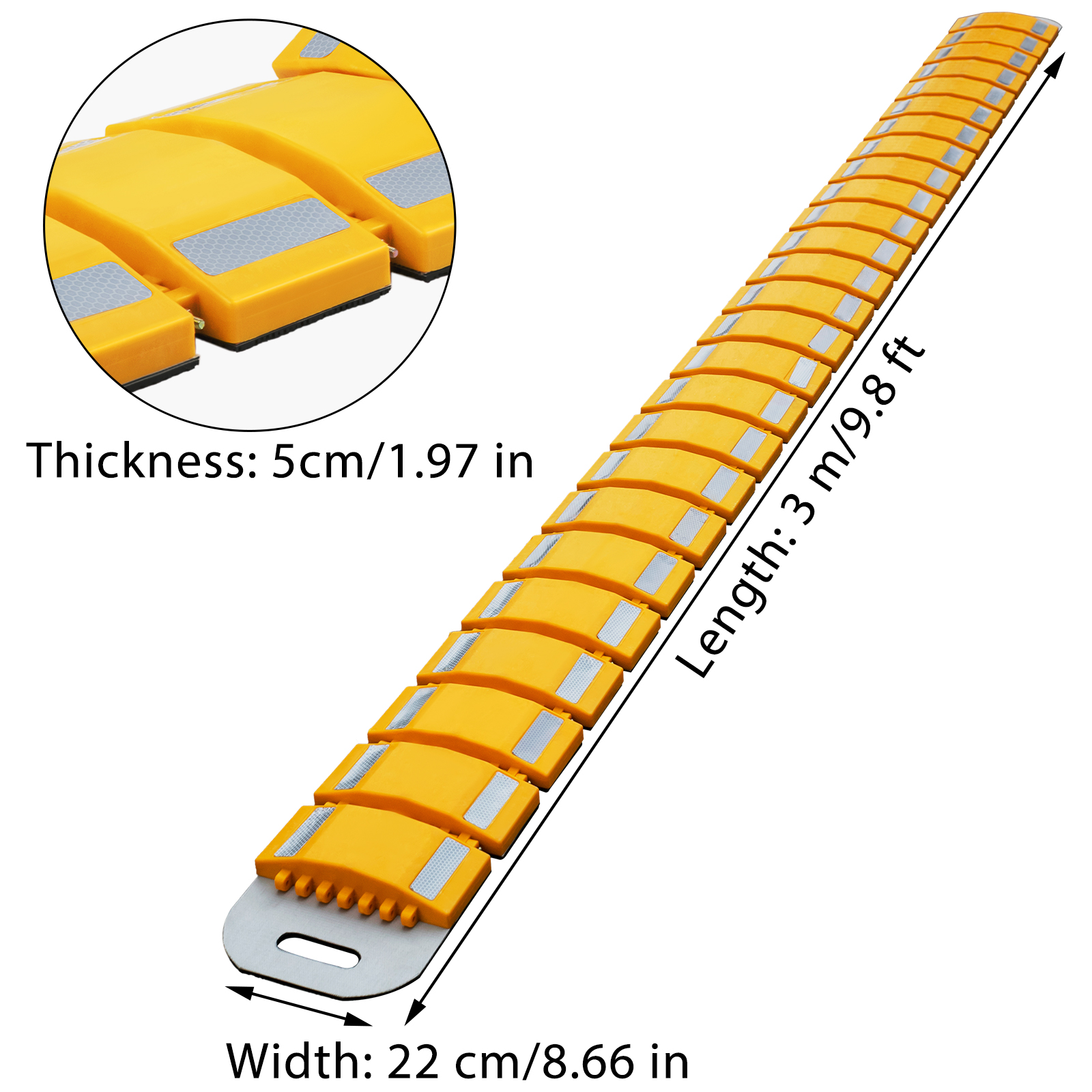 Vevor Portable Speed Bump Speed Hump 9.8 Ft Rubber Speed Bumps For ...