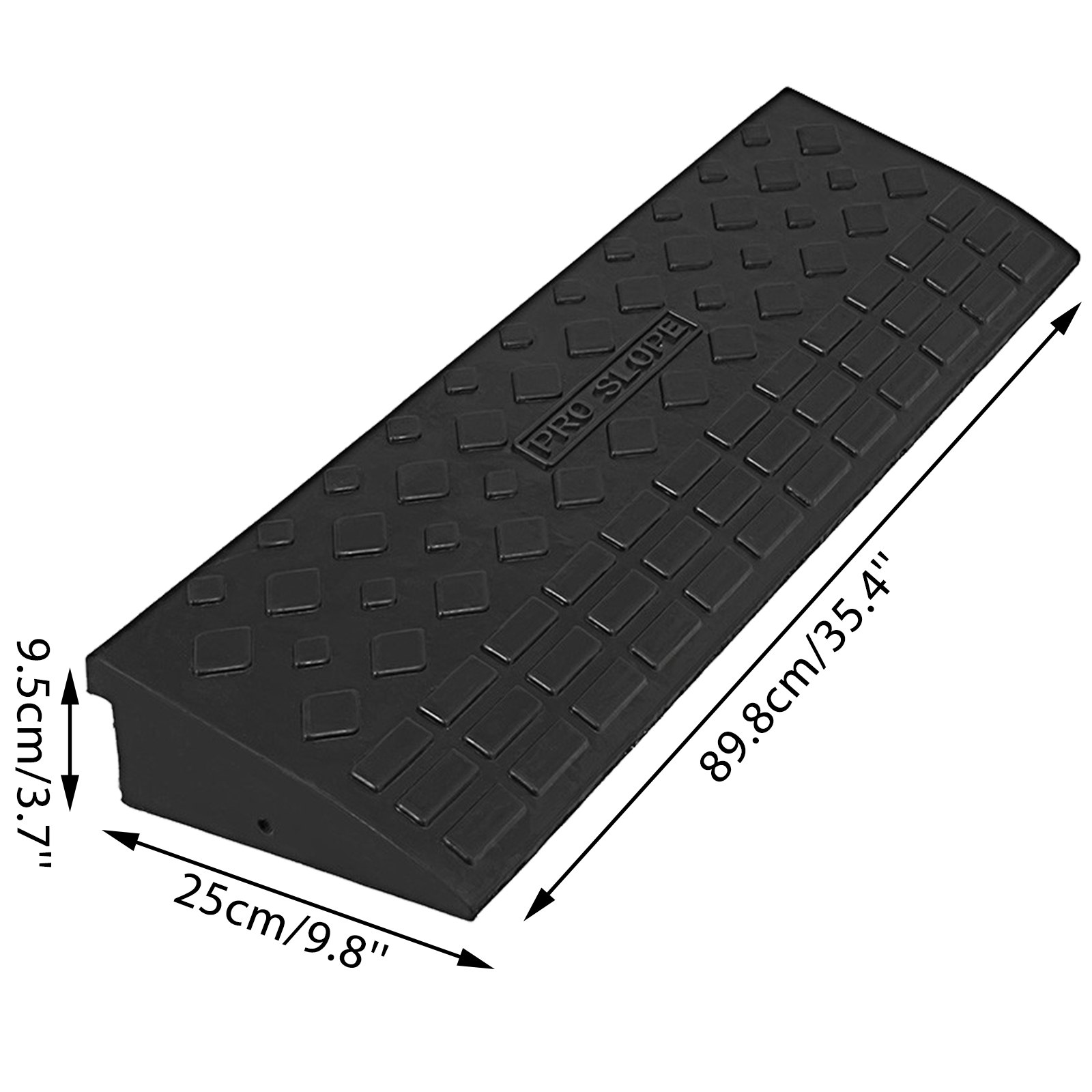 VEVOR Rubber Curb Ramp, 3.7" Rise Height Sidewalk Curb Ramp, 10" Width ...