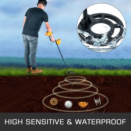 VEVOR Metal Detector Waterproof Disc Metal detectors Underwater ...