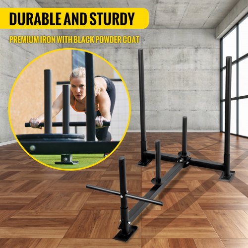 VEVOR Fitness Sled, 300Lbs Capacity Weight Training Sled, Premium Iron ...