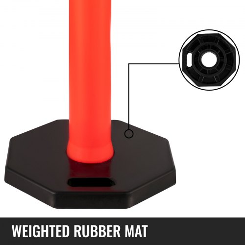 Traffic Safety Post 44" Delineator Cones/Posts Pack of 12 Posts, with ...