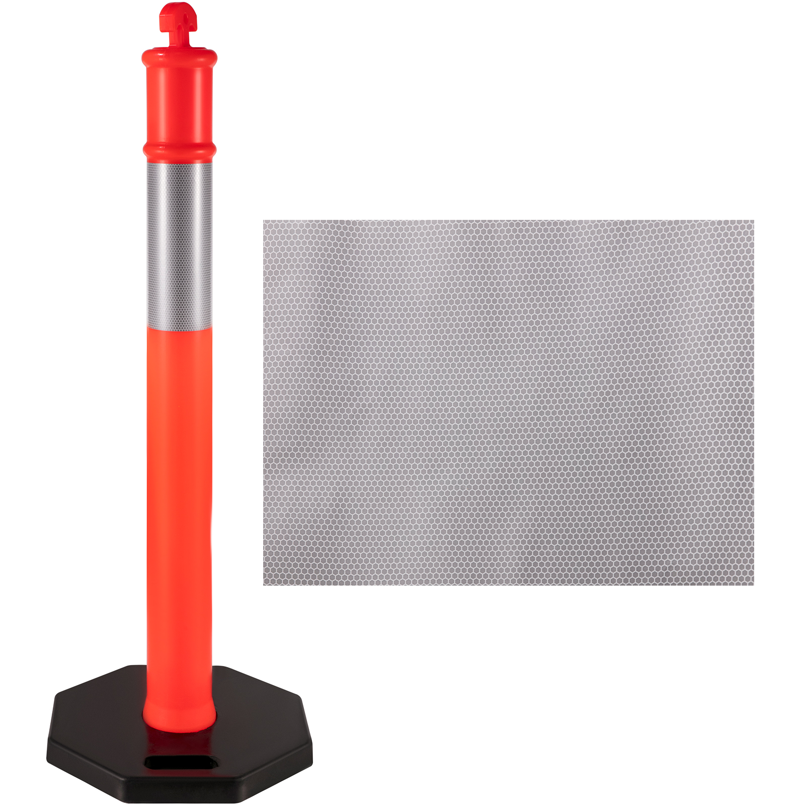 Traffic Safety Post 44" Delineator Cones/Posts Pack of 12 Posts, with ...