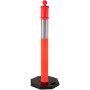 VEVOR 5Pack Delineator Posts 44 Inch Height, Orange PE Delineator Post ...