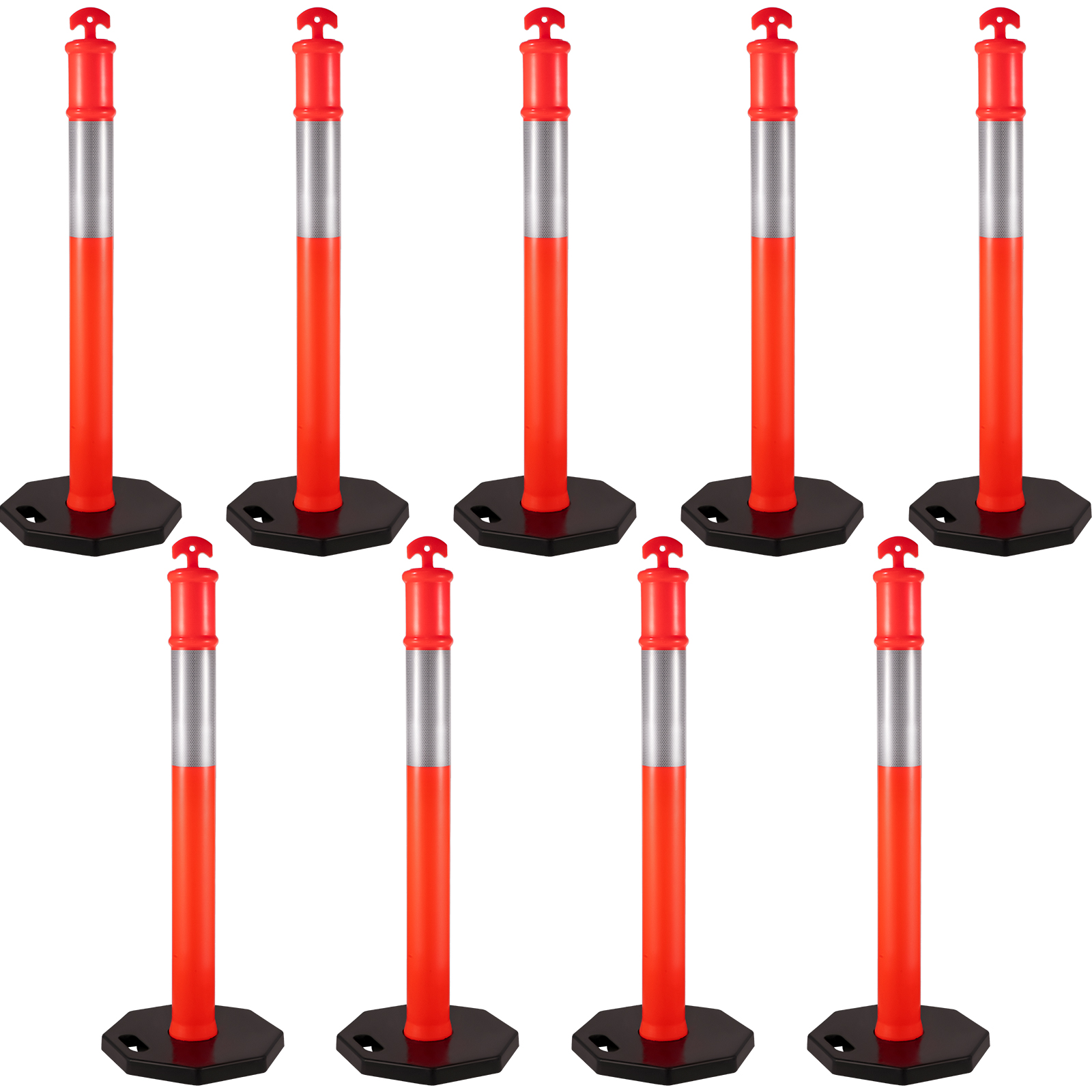 VEVOR Traffic Delineator Posts Channelizer Cone 44" Delineator Post Kit ...