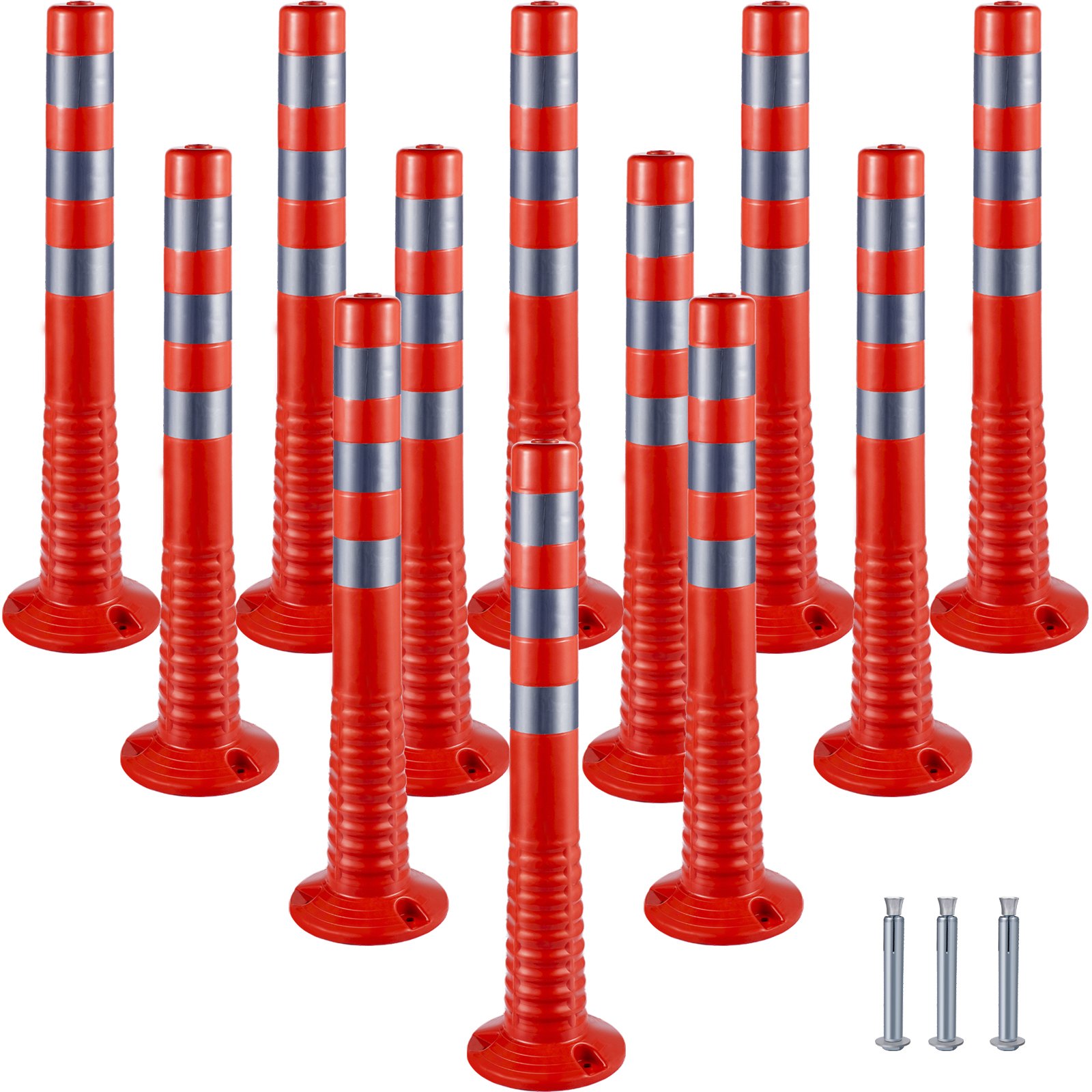 VEVOR Traffic Delineator, 12 PCS Posts Channelizer Cone, Delineator ...