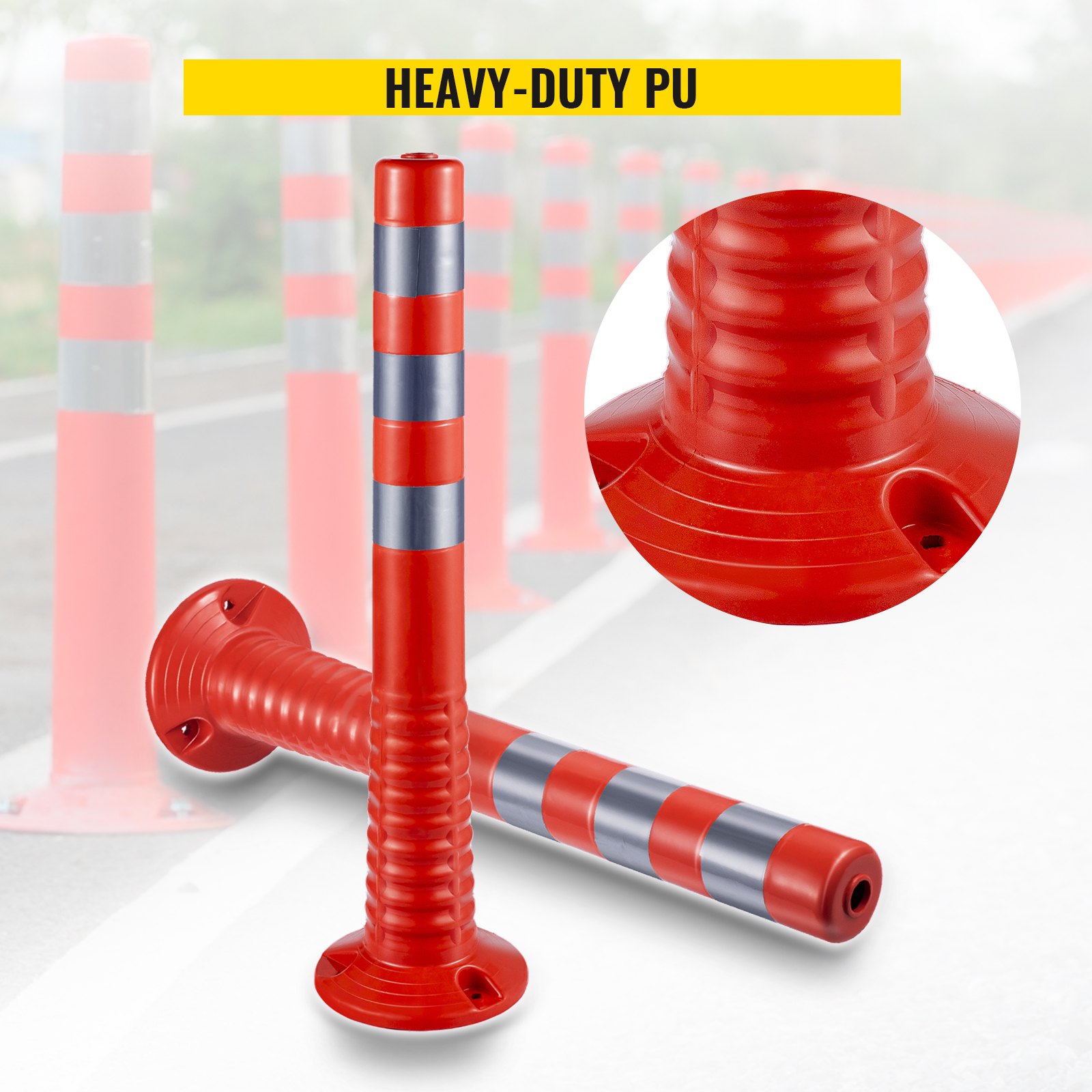 VEVOR Traffic Delineator, 12 PCS Posts Channelizer Cone, Delineator ...