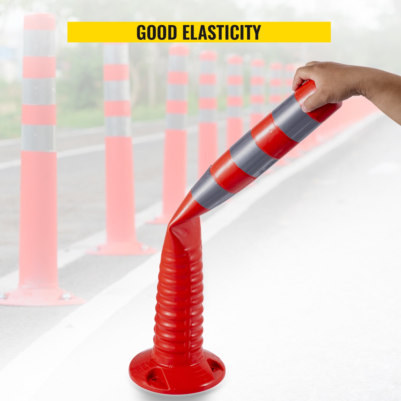 VEVOR Traffic Delineator, 6 PCS Posts Channelizer Cone, Delineator Post ...