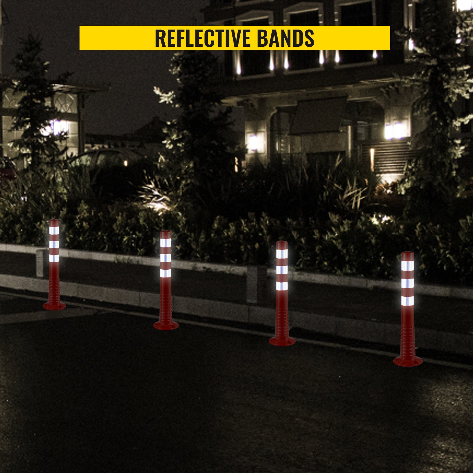 VEVOR Traffic Delineator, 6 PCS Posts Channelizer Cone, Delineator Post ...