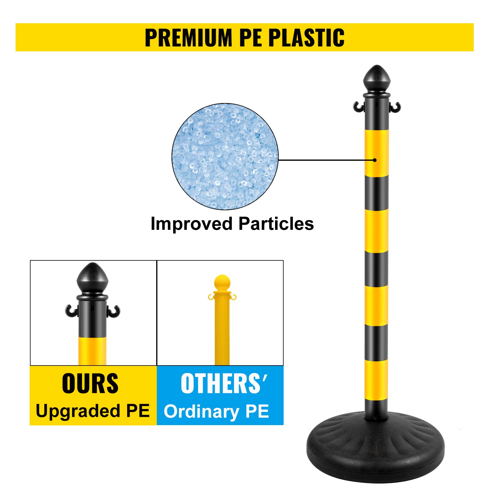 VEVOR Plastic Stanchion, 4pcs Chain Stanchion, Outdoor Stanchion w/ 4 x ...
